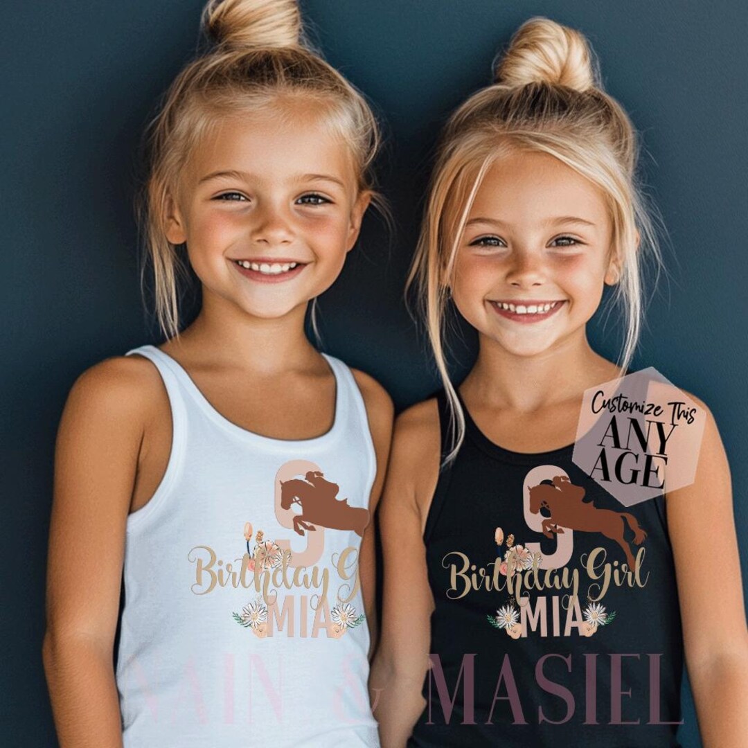 Horse Show Jumping Shirt, Birthday Girl Tank Top, Horse Tank Top,horse ...