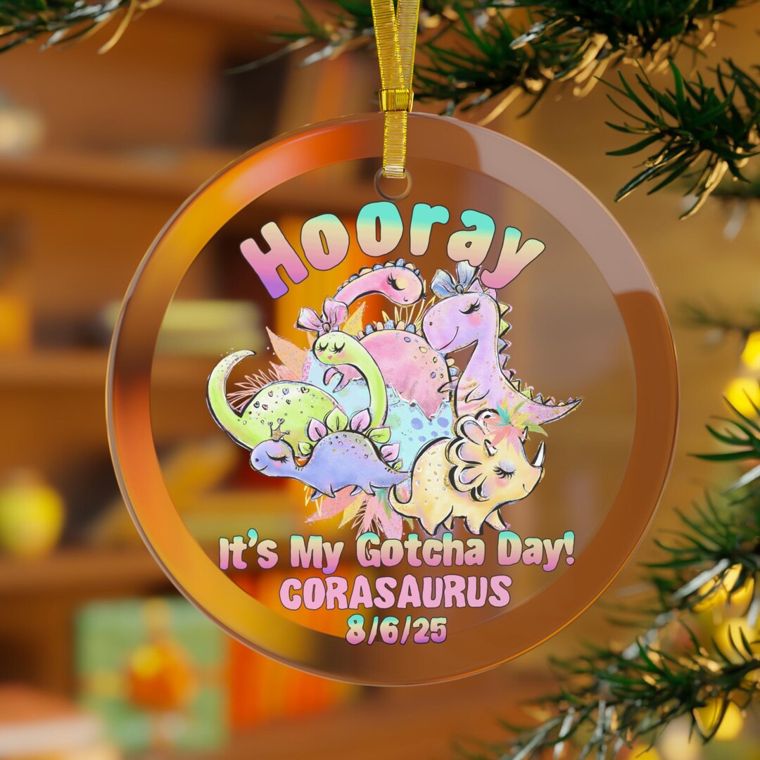 Girls Adoption Ornament, Gotcha Day Gift, Girls Adoption Gift, Dinosaur ...
