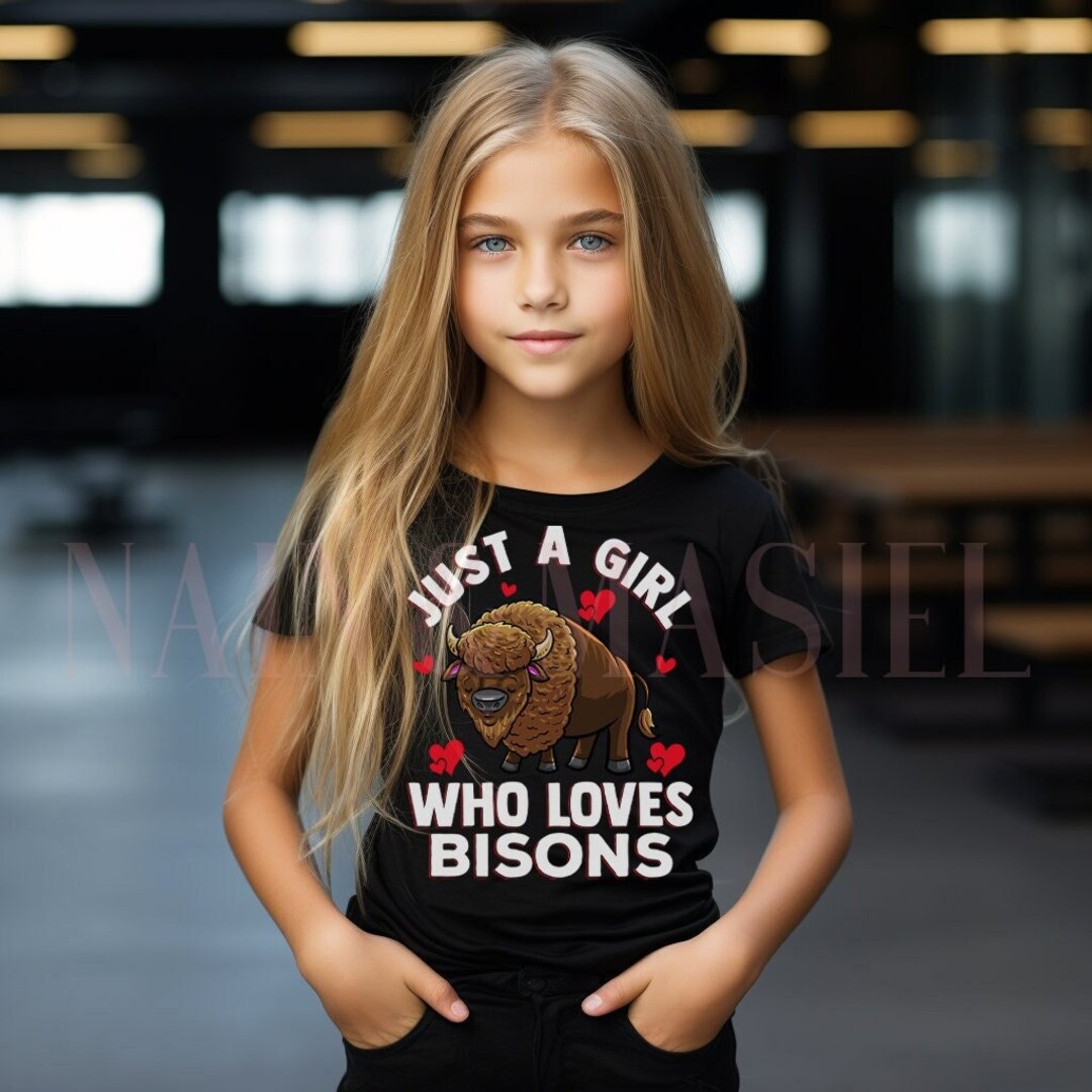 Bison Shirt, Just a Girl Who Loves Bisons Shirt, Bison Gifts, Its Bison ...