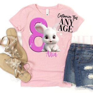 Rabbit Birthday Shirt, Custom Rabbit Shirt, Birthday Girl Shirt, Girls ...