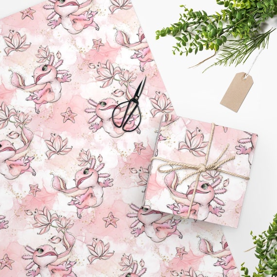 Axolotl Wrapping Paper Axolotl Gift Wrap Axolotl Birthday | Etsy