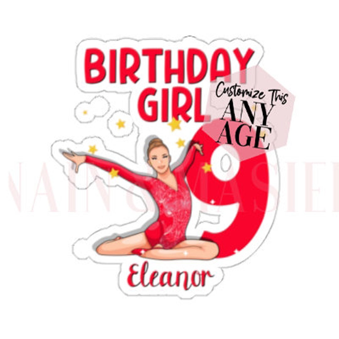 Gymnastics Stickers Custom Gymnastics Party Favors, Gymnastics Favor ...