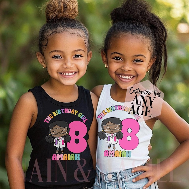 Black Girl Scientist Birthday Shirt, Scientist Tank Top, Birthday Tank ...