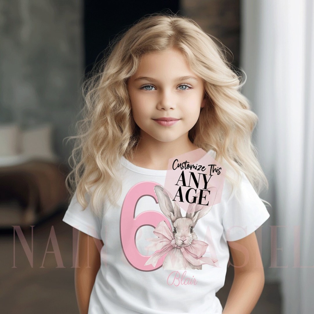 Bunny Birthday Shirt, Coquette Rabbit Bow Shirt, Rabbit Birthday Shirt ...