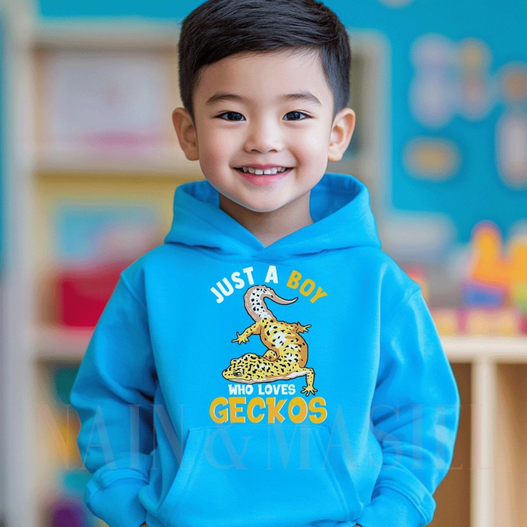 Boys Gecko Hoodie, Gecko Gifts Him,leopard Gecko, Gecko Sweater, Gecko ...