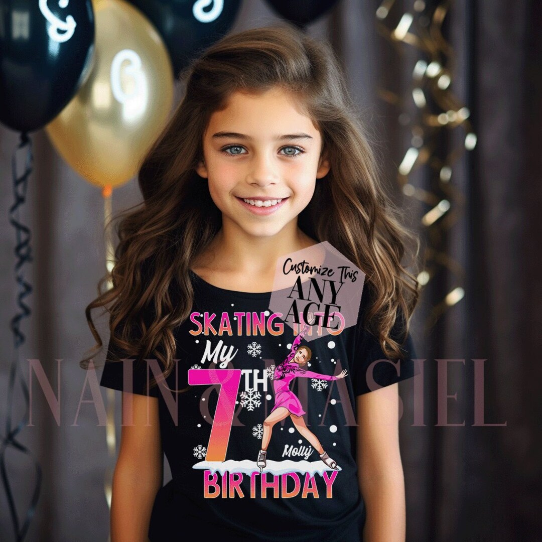 Ice Skater Birthday Shirt Girl,figure Skating Birthday Ice Dancer ...