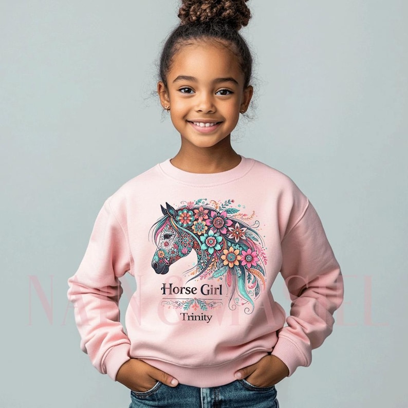 Girls Horse Sweatshirt, Equestrian Sweatshirt, Horse Sweater, Cowgirl ...