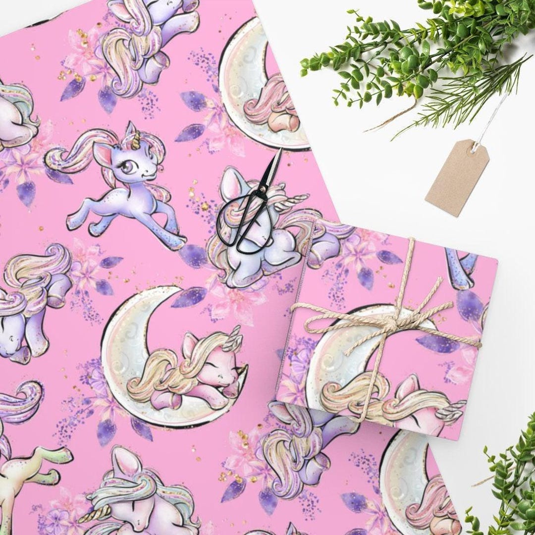 Unicorn Wrapping Paper, Unicorn Gift Wrap, Unicorn Birthday Party ...