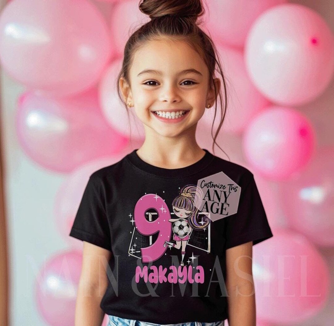Soccer Birthday Girl Shirt, Girls Soccer Shirt, Soccer Party, Girls ...