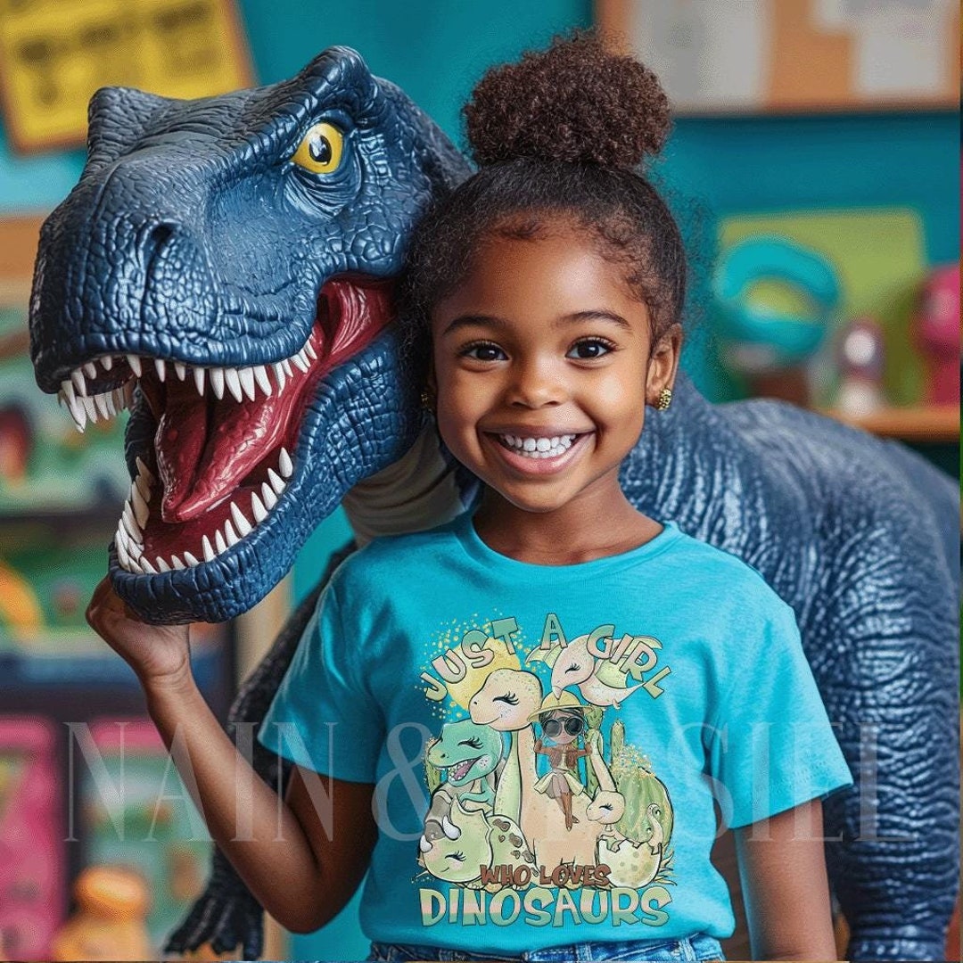 Black Girl Dinosaur Shirt, Just a Girl Who Loves Dinosaurs, Girl ...