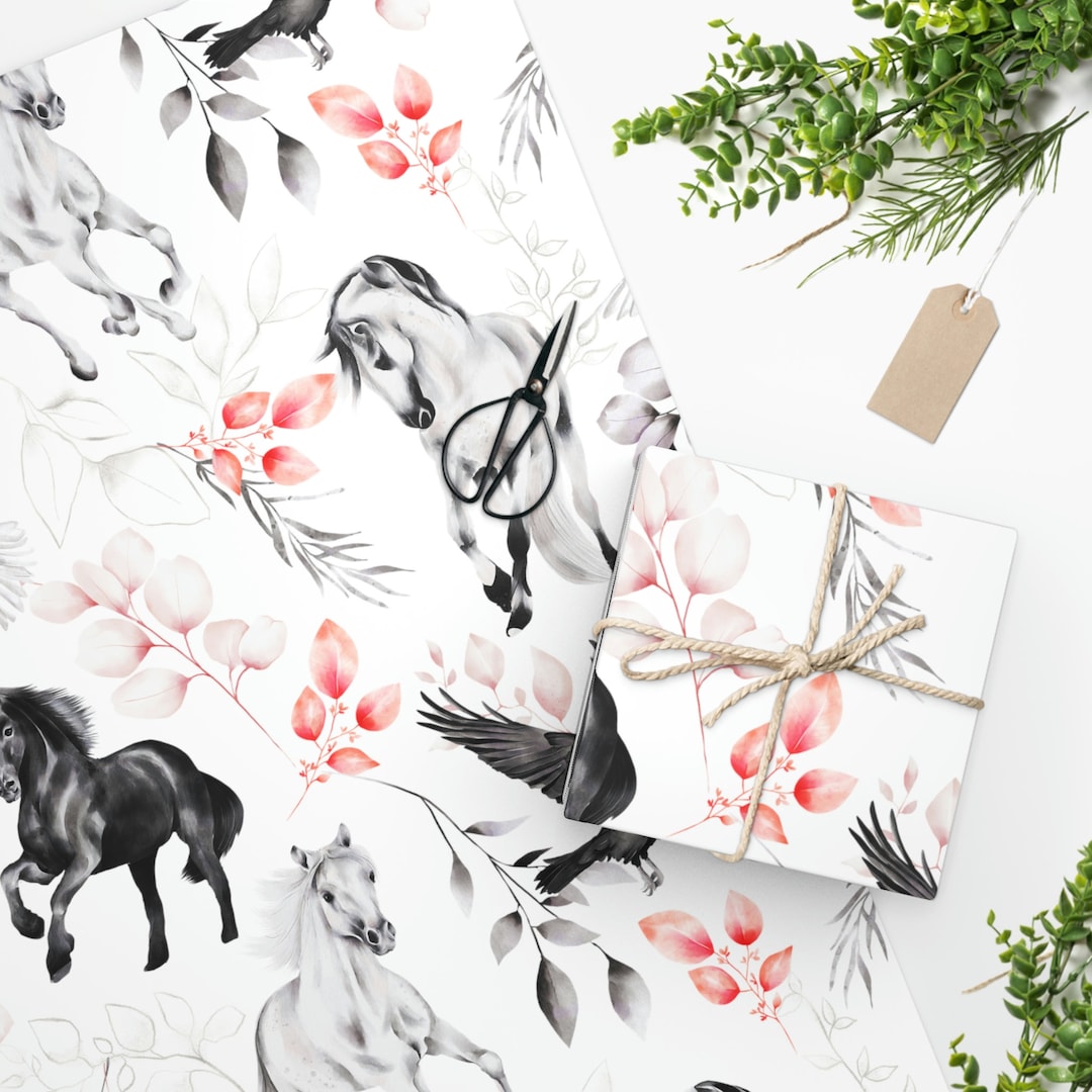 Horse Wrapping Paper, Horse Gift Wrap, Horse Gift Bag, Horse Birthday ...