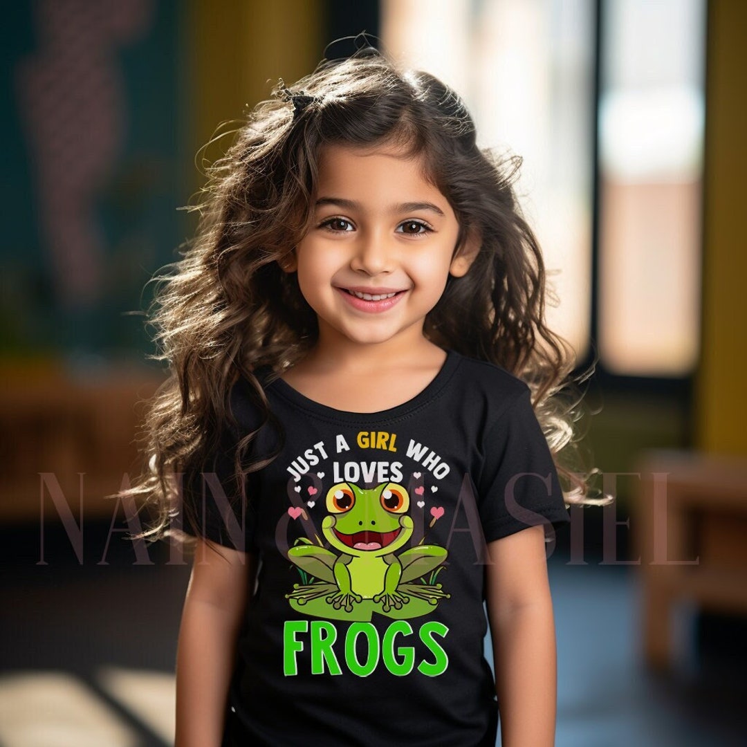 Girls Frog Shirt, Just a Girl Who Loves Frogs Shirt, Cute Frog Shirts ...