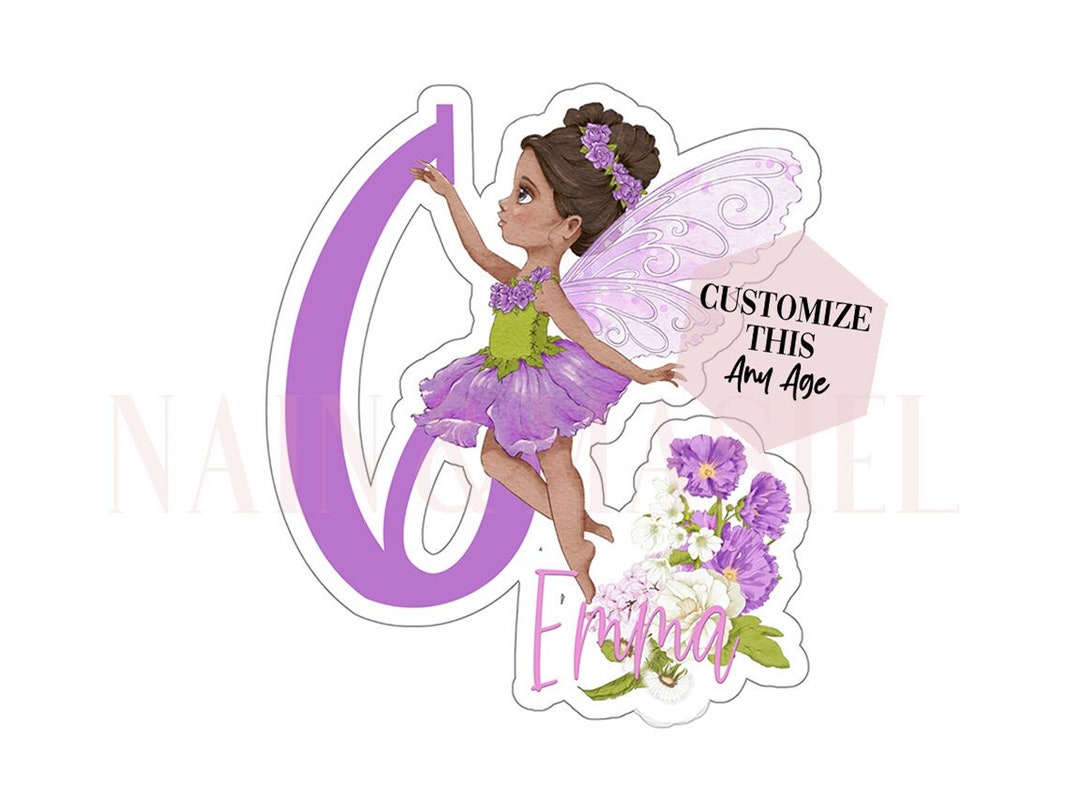 Black Fairy Stickers, Fairy Birthday Girl, Fairy Party Favors, Fairy ...