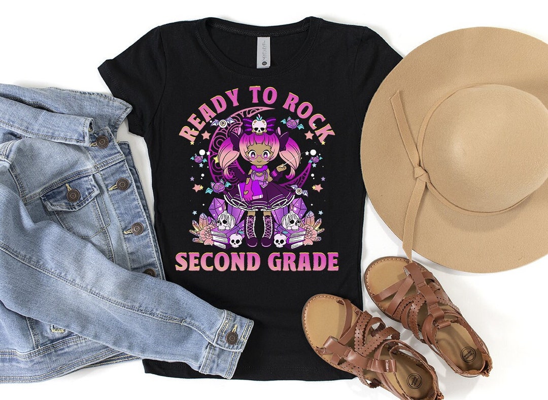 Cute Goth 2nd Grade Shirt Black Girl First Day of School Shirt,1st Day ...