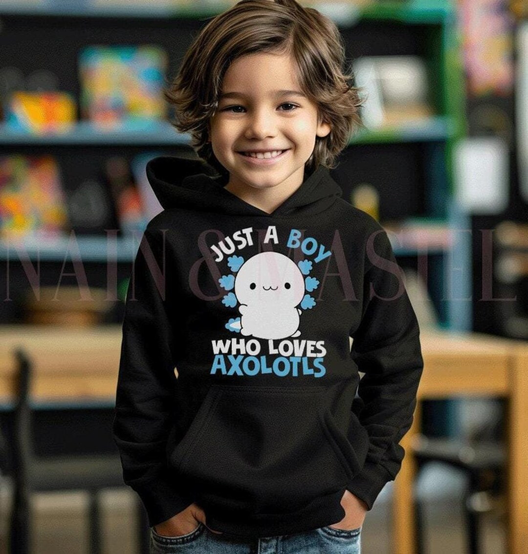 Boys Axolotl Hoodie, Just a Boy Who Loves Axolotls, Axolotl Boys ...