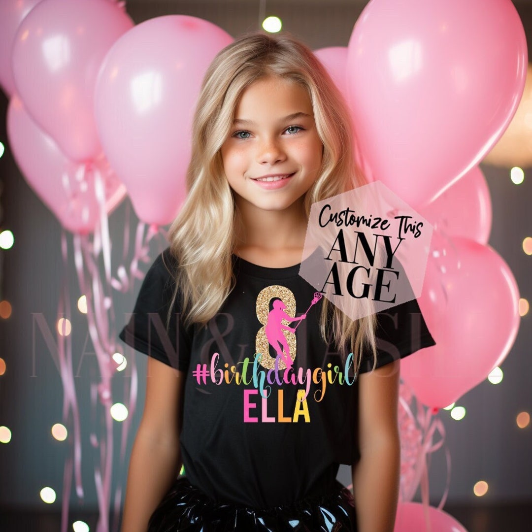 Girls Lacrosse Birthday Shirt, Girls Lacrosse Shirts, Girls Lacrosse ...