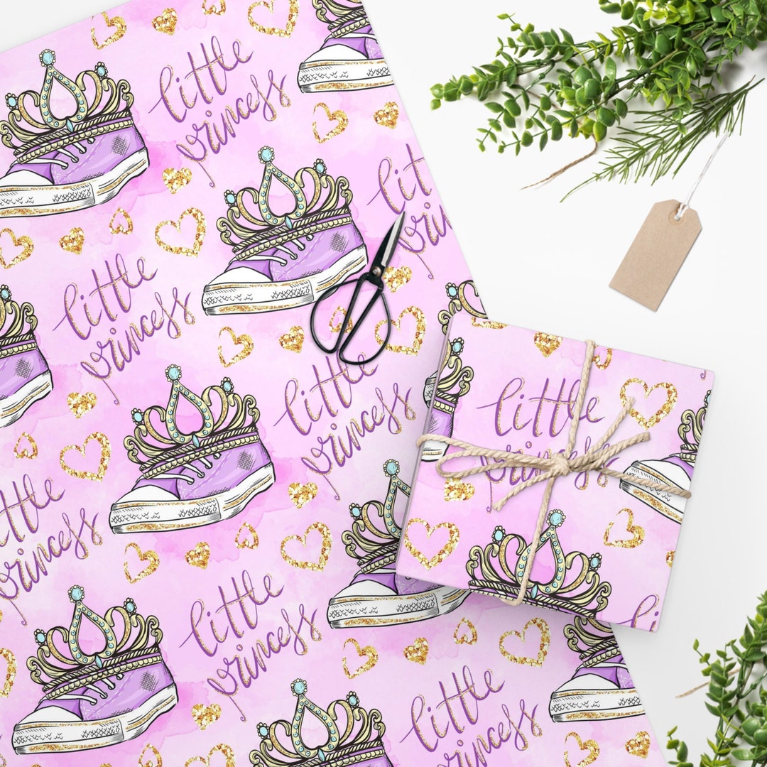 Girls Birthday Wrapping Paper, Princess Gift Wrap, Birthday Gift Wrap ...