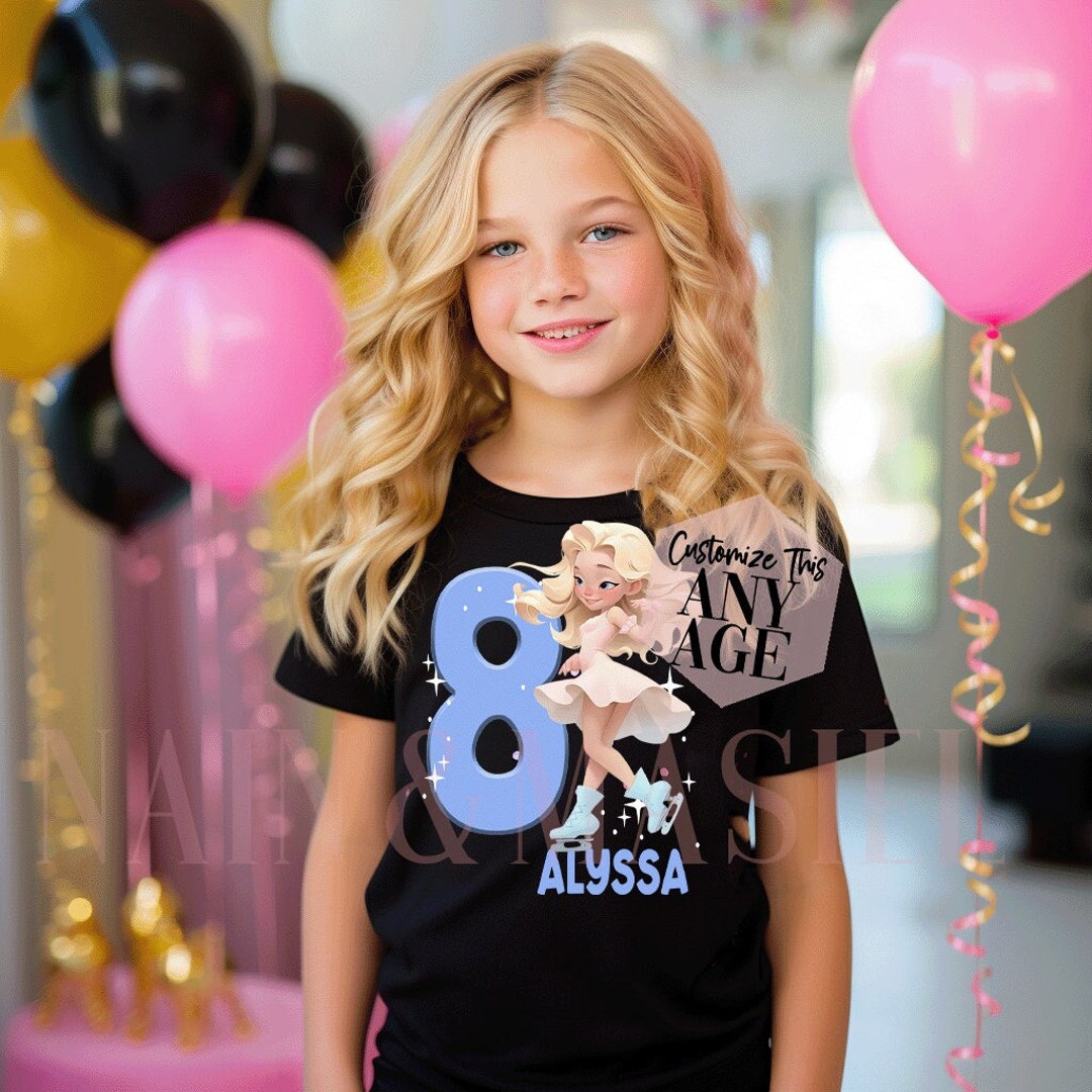 Ice Skating Birthday Shirt Girl, Figure Skating Birthday, Ice Dancer ...