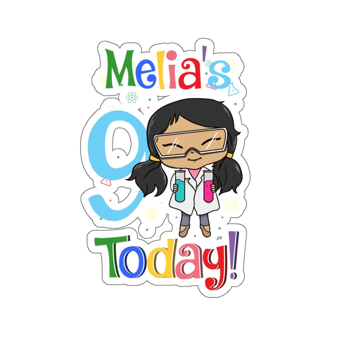 Scientist Birthday Girl Sticker Decal, Kids Science Stickers,scientist ...
