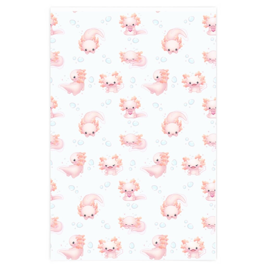 Axolotl Wrapping Paper Axolotl Gift Wrapaxolotl Birthday - Etsy Canada