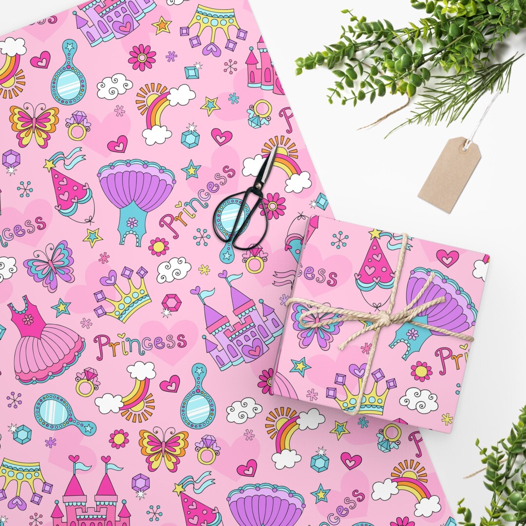Princess Wrapping Paper, Princess Birthday, Princess Gift Wrap ...