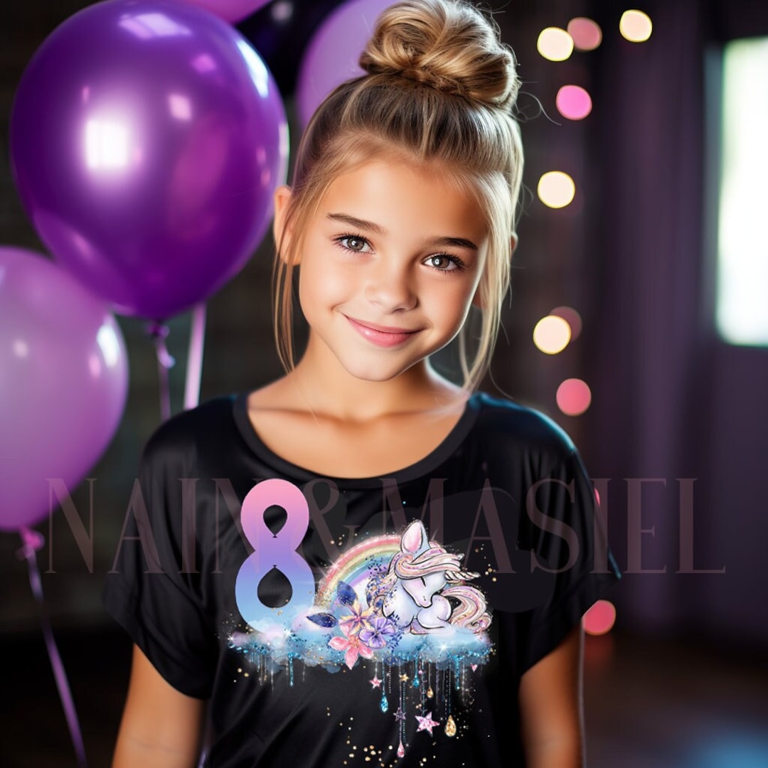8th Birthday Unicorn Shirt Kids Birthday Girl,eight,8,8th Birthday Gift ...