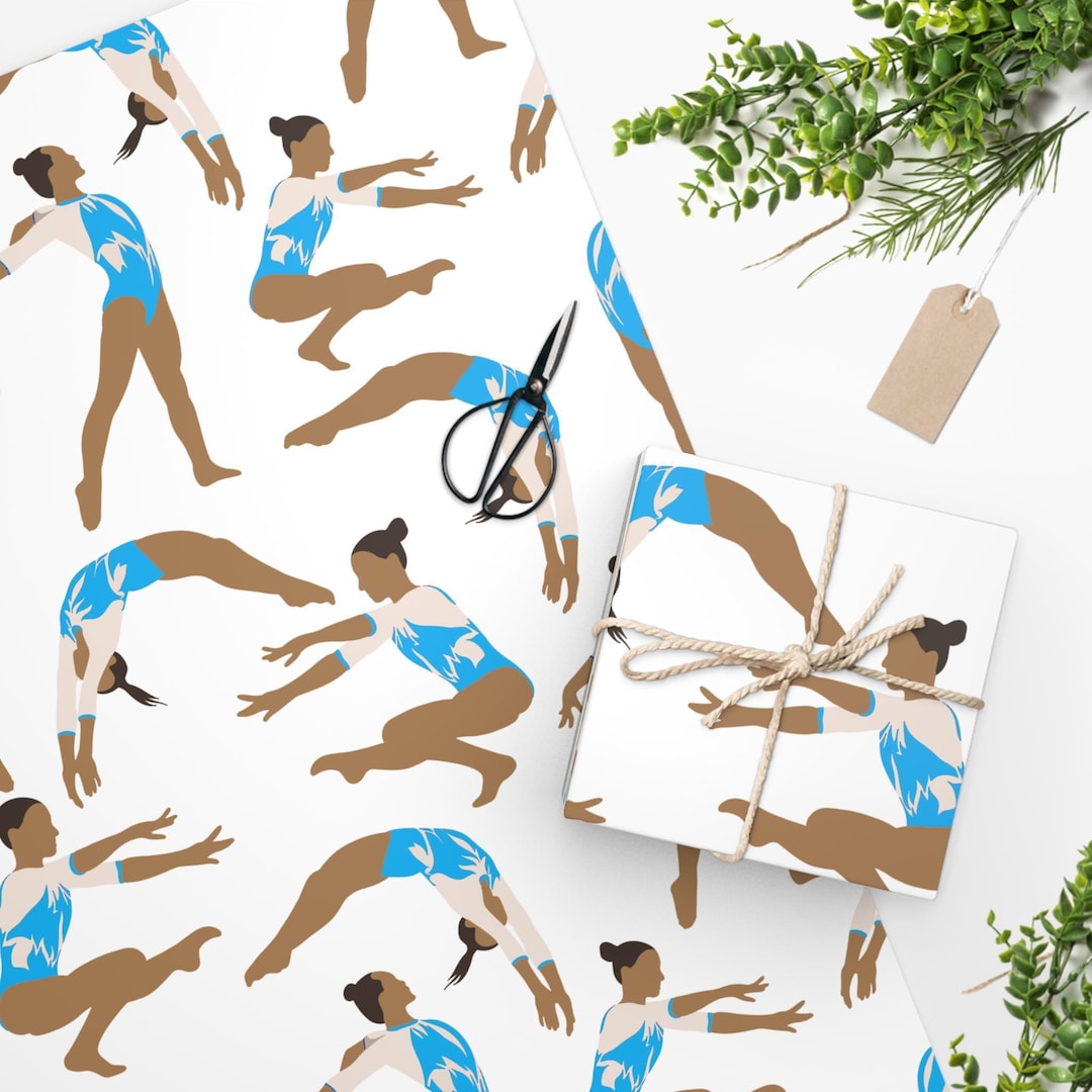 Gymnastics Wrapping Paper, Girls Gymnast Gifts Birthday Gift Wrap Comp ...