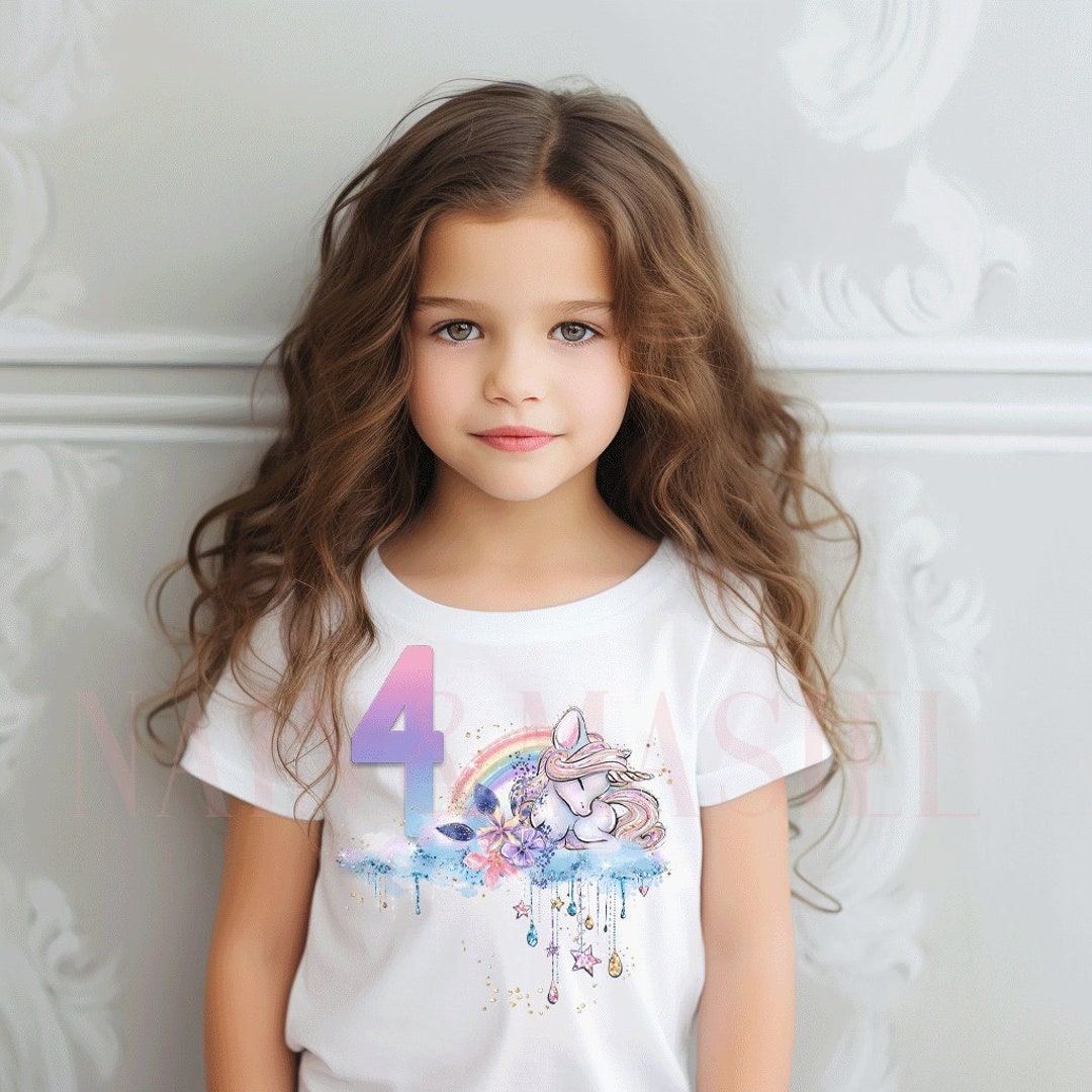 4th Birthday Unicorn Shirt Kids Birthday Girl,four,4,4th Birthday Gift ...