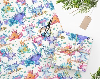 Axolotl Wrapping Paper Axolotl Gift Wrapaxolotl Birthday | Etsy