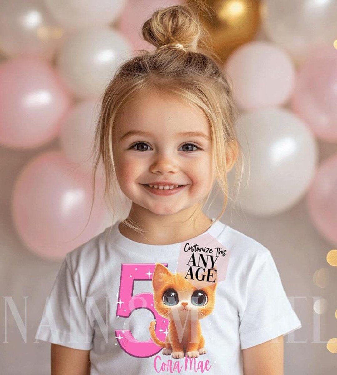 Cat Birthday Shirt, Birthday Girl Shirt, Girls Cat Shirt, Girl Cat Gift ...