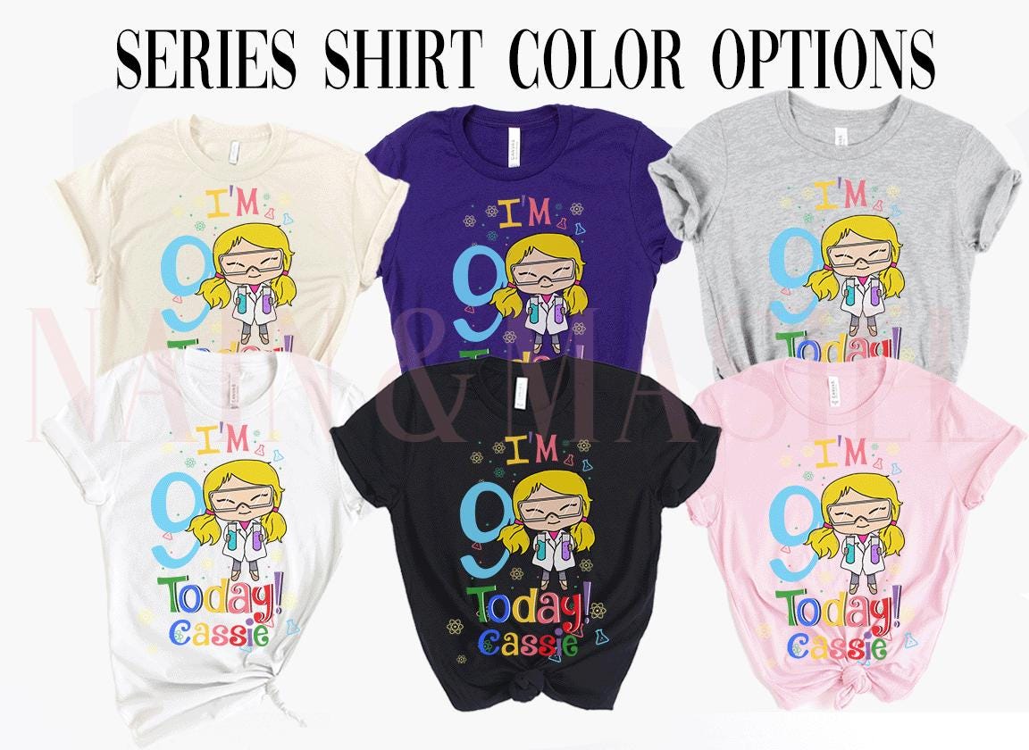Blonde Girl Scientist Birthday Shirt, Science Birthday, Scientist Party ...