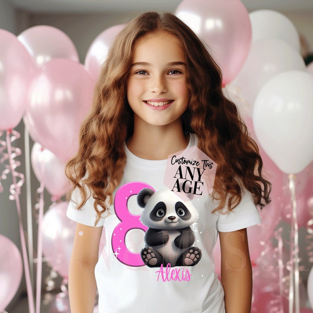 Custom Panda Birthday Girl Shirt, Kids Party Tee - Etsy