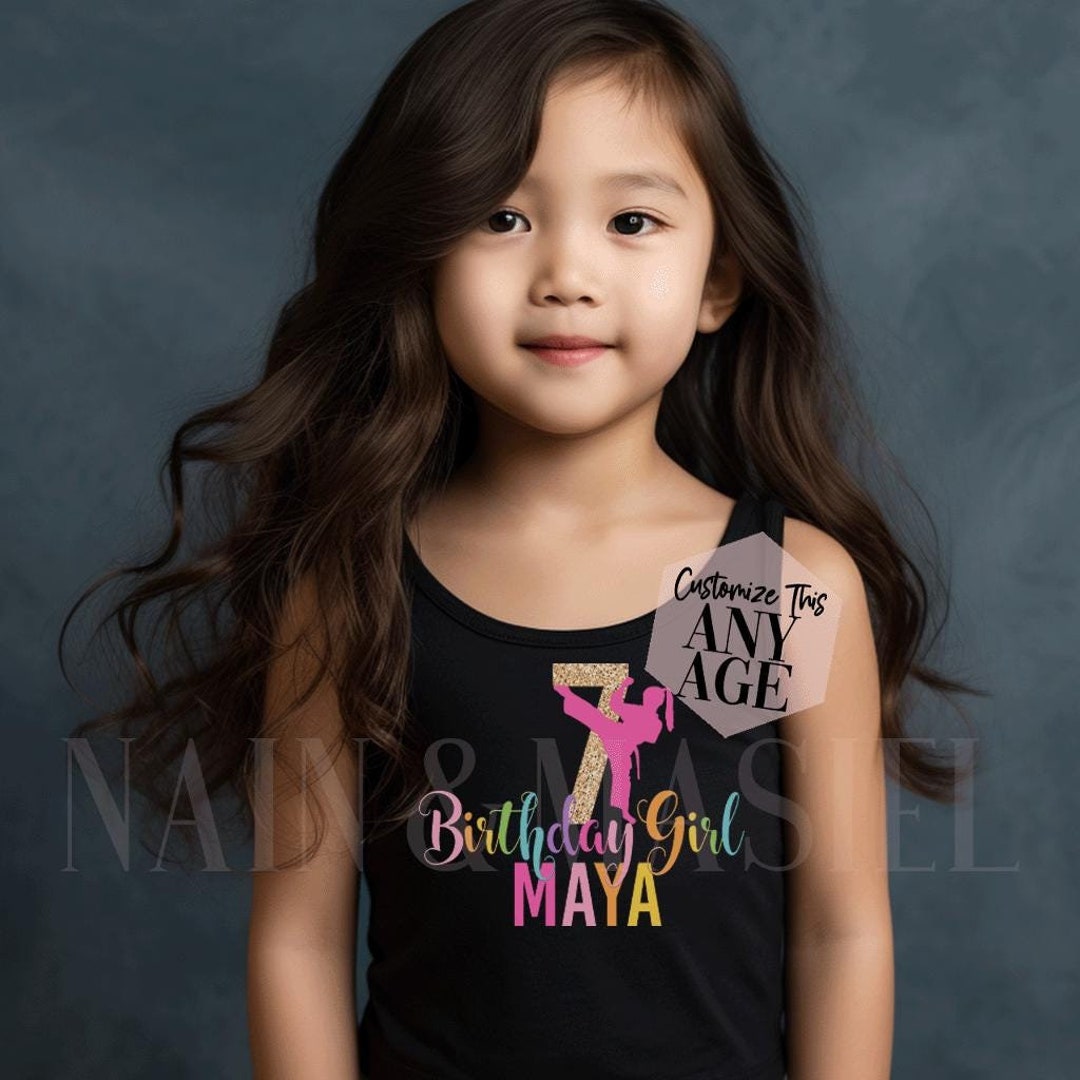 Girls Martial Arts Birthday Tank Top,birthday Girl Shirt,karate ...