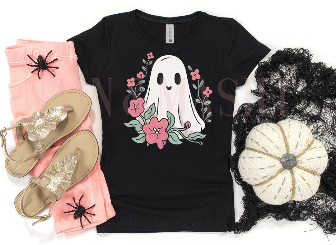 Girls Halloween Shirt Ghost Plants Spooky Shirt Ghost - Etsy