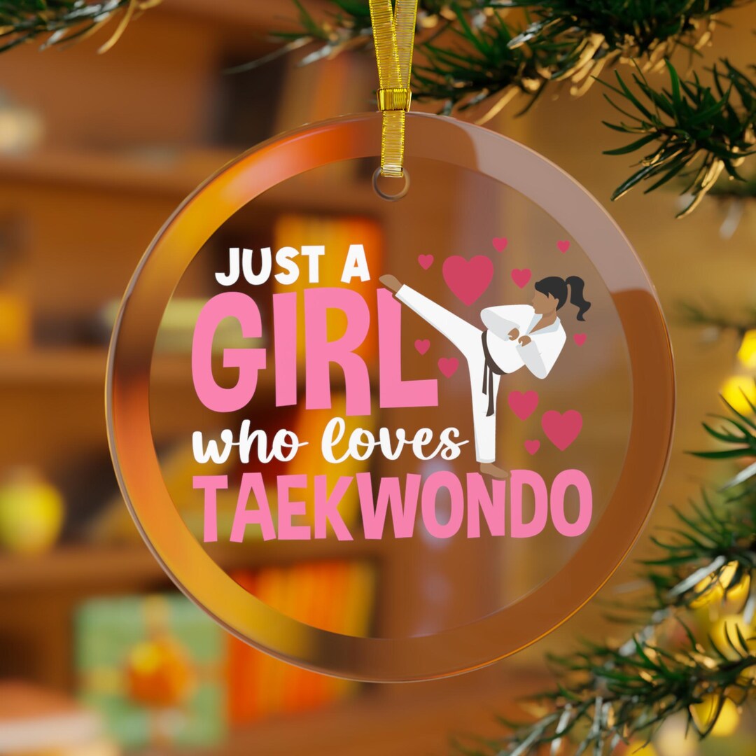 Black Girl Taekwondo Ornament, Tae Kwon Do Ornament, Just A Girl Who ...