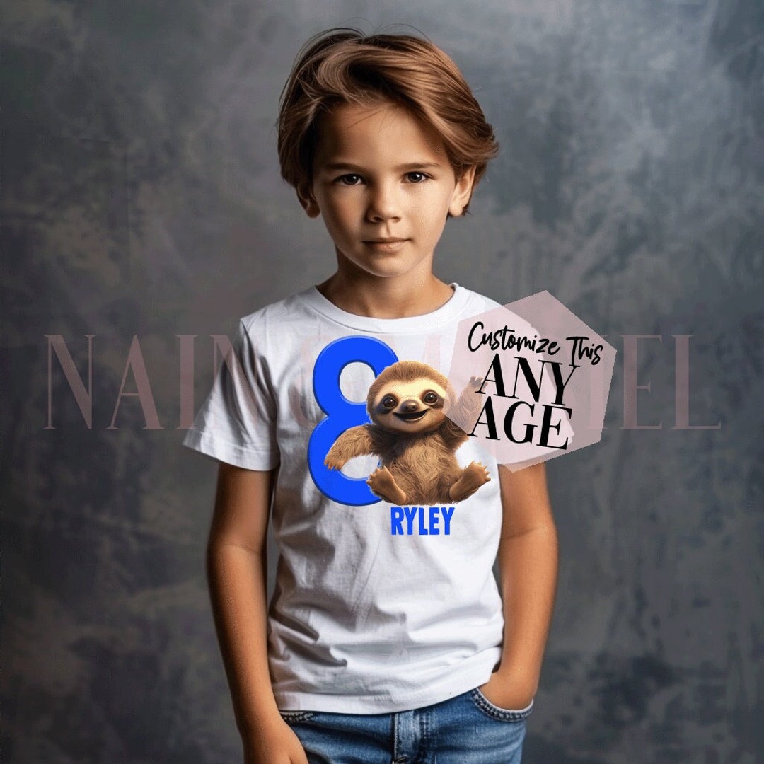 Custom Sloth Birthday Boy Shirt, Safari Jungle Party - Etsy