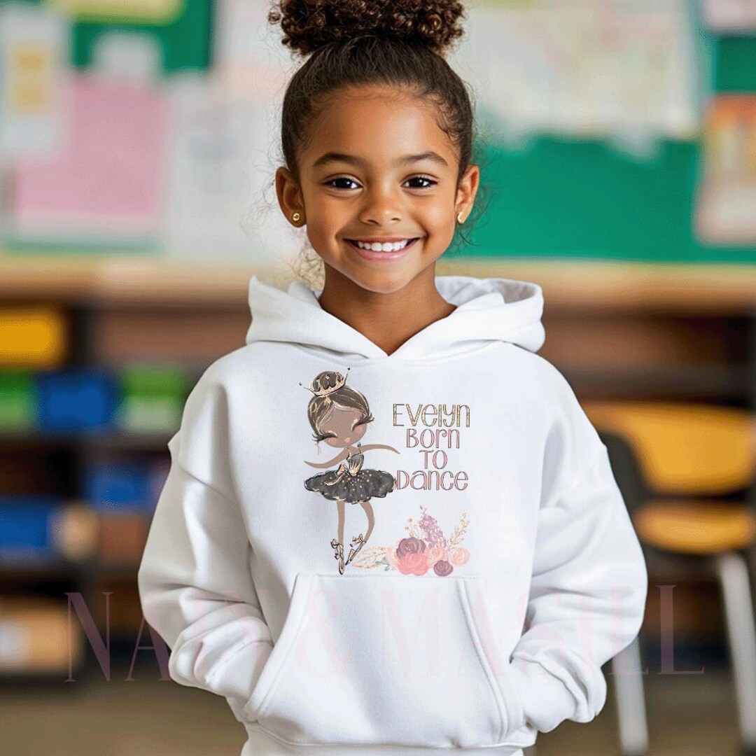 Brown Skin Ballerina Hoodie, Born to Dance, Ballet Lover Gift, Custom ...