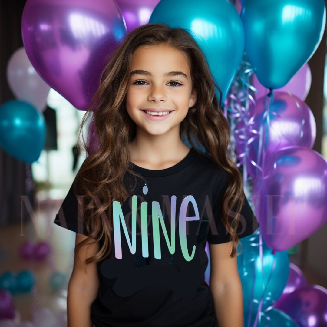 9th Birthday Girl Shirt,nine,9,9 Birthday Party,nine Birthday Girl,9th ...