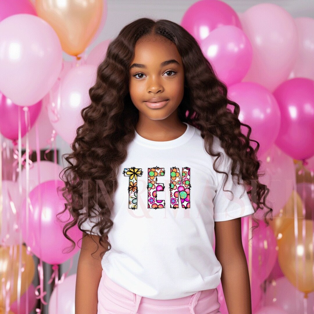 10th Birthday Shirt Floral Birthday Girl,double Digits,ten,10th ...