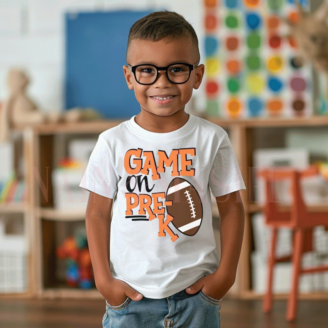 Pre-k Shirt Boys Football Game on Football Player Outfit Sports Team ...