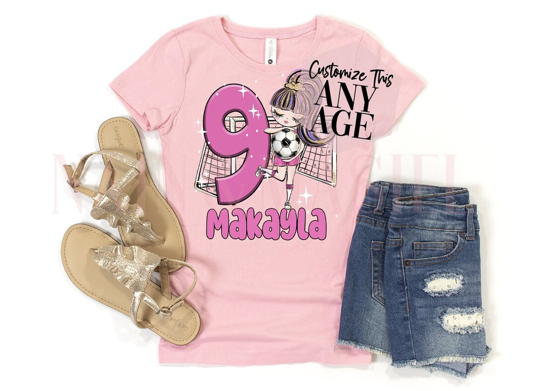 Soccer Birthday Girl Shirt, Girls Soccer Shirt, Soccer Party, Girls ...