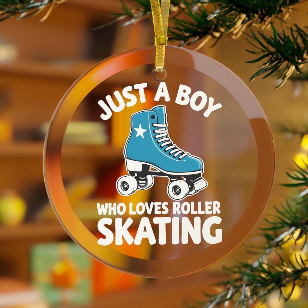 Roller Skating Ornament, Just A BOY Who Loves Roller Skating Christmas ...