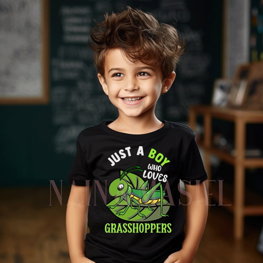 Boys Grasshopper Shirt, Just a Boy Who Loves Grasshoppers Shirt ...