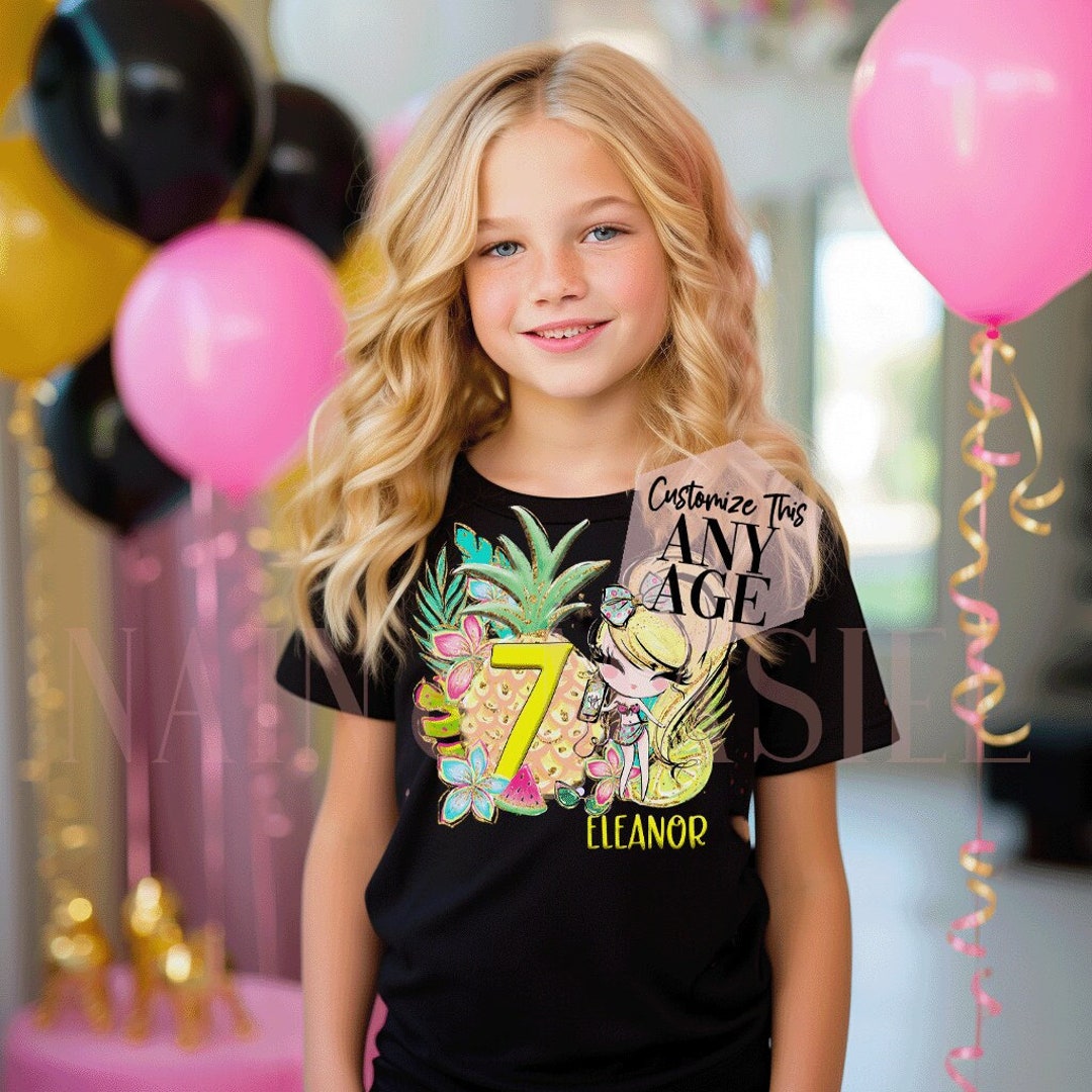 Summer Birthday Girl Shirt,kids Pool Party Birthday,vacation Birthday ...