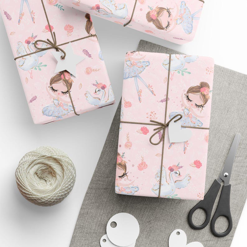 Ballerina Wrapping Paper Ballet Dancer Gift Wrap, Ballet Birthday Party ...