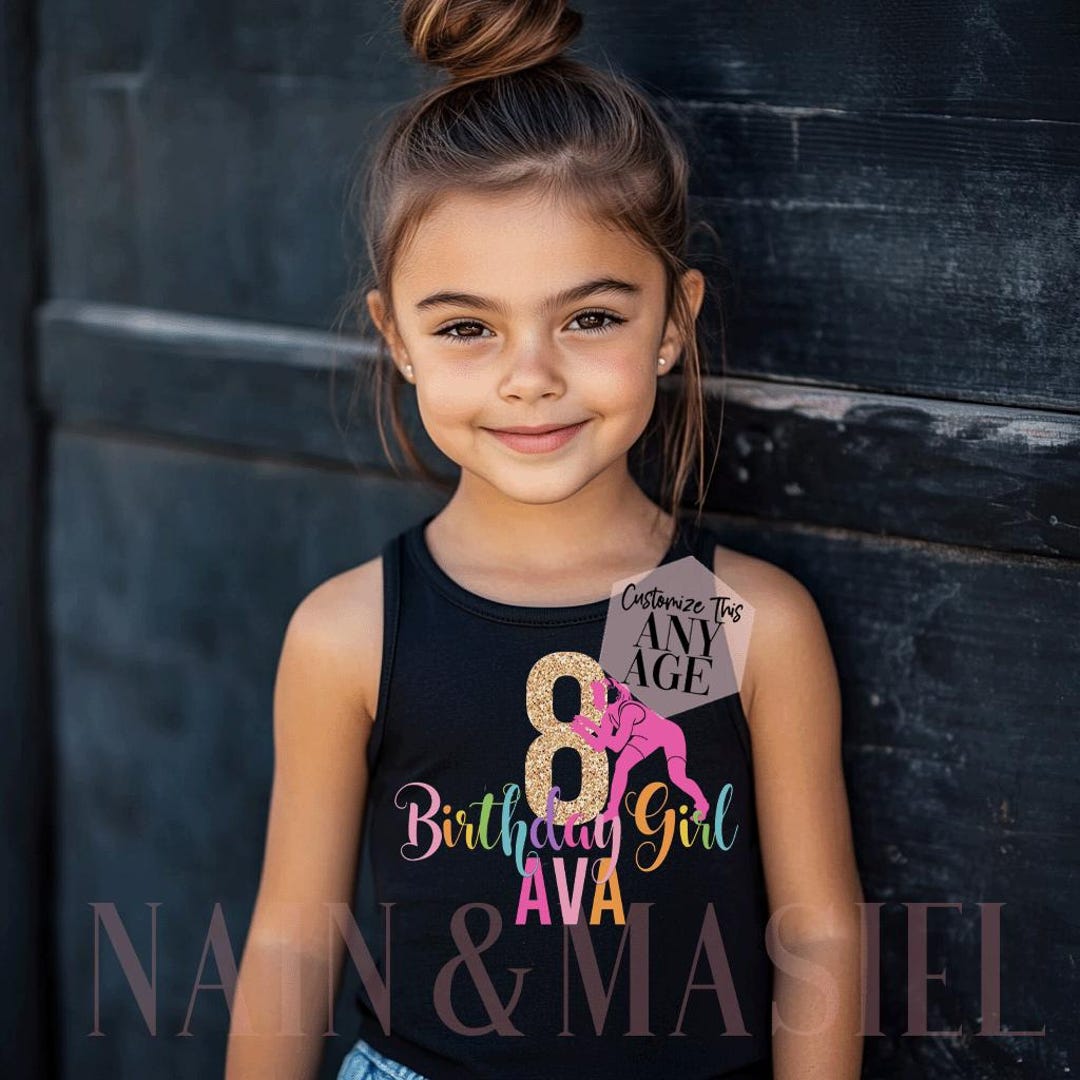 Girls Wrestling Birthday Shirt, Birthday Tank Top, Girls Wrestling Tank ...