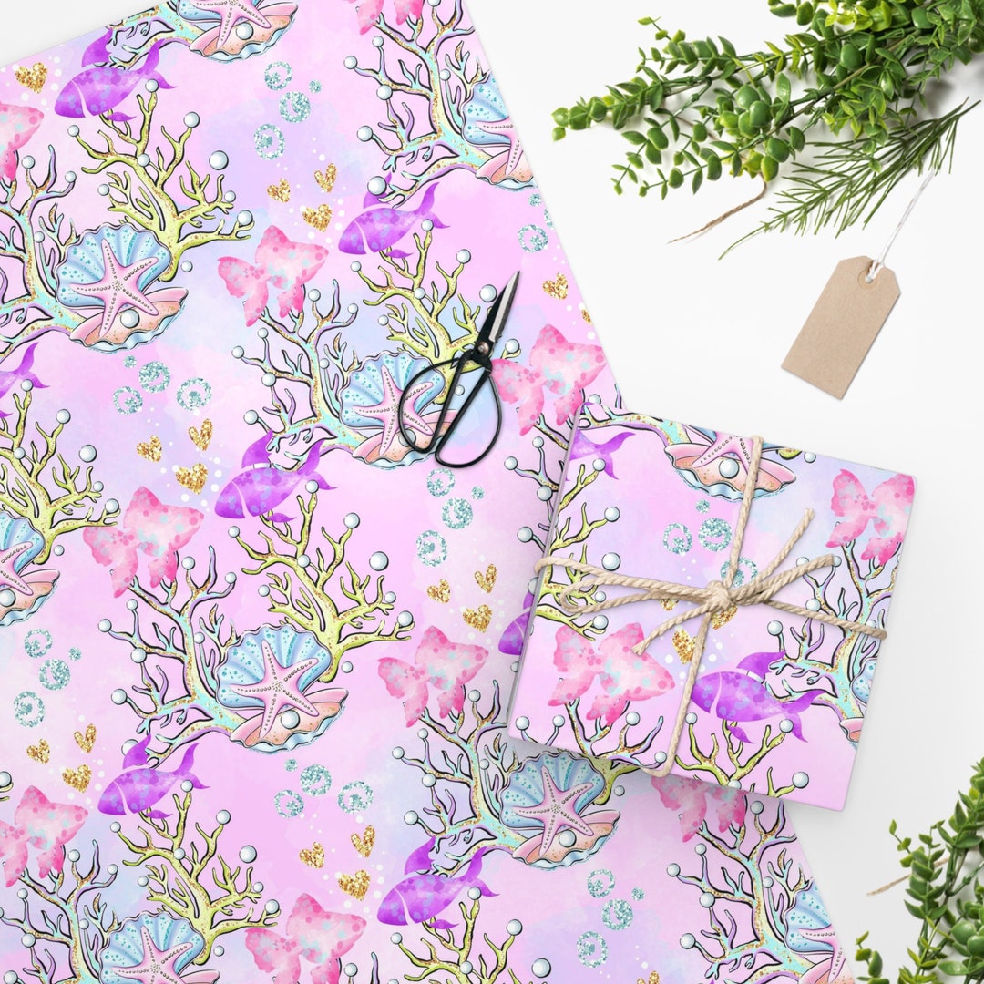 Mermaid Wrapping Paper, Mermaid Birthday Party, Mermaid Gifts,mermaid ...