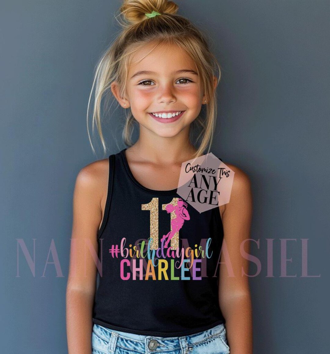 Girls Basketball Birthday Tank Top Rainbow Glitter, Basketball Birthday ...