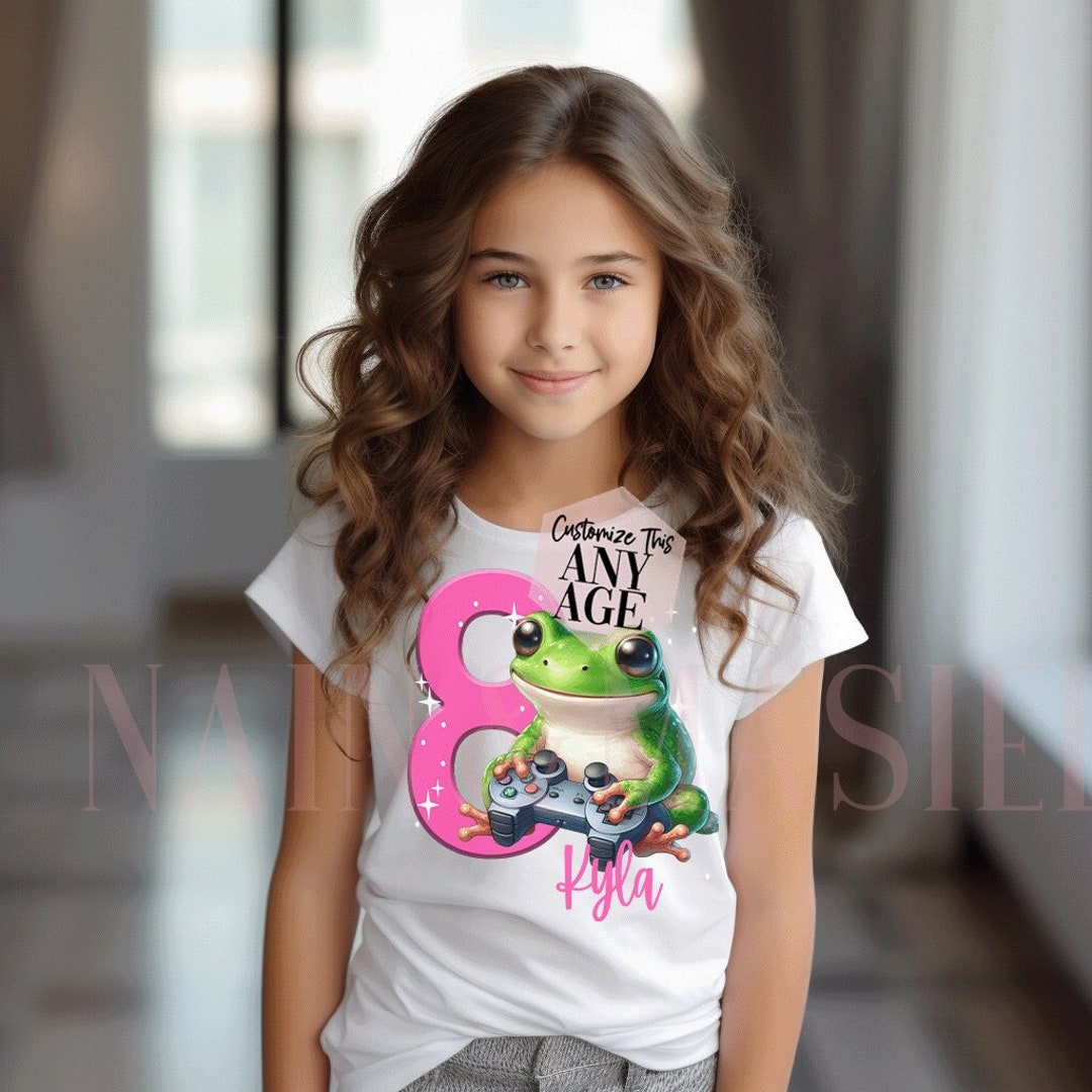 Girls Video Game Birthday Shirt, Girl Gamer Shirt, Frog Birthday Shirt ...