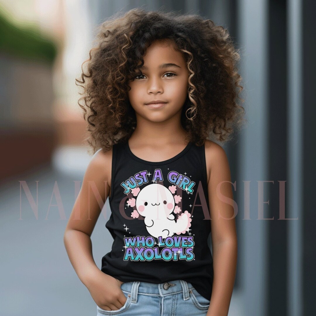 Girls Axolotl Tank Top, Axolotl Shirt, Just a Girl Who Loves Axolotls ...